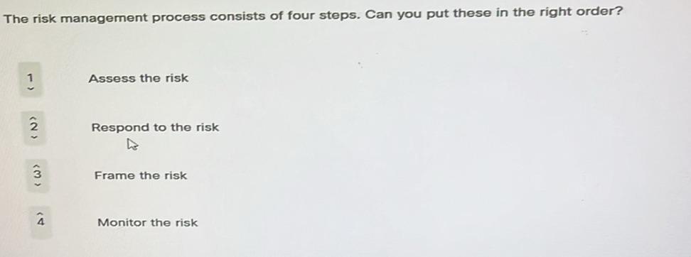 The risk management process consists of four