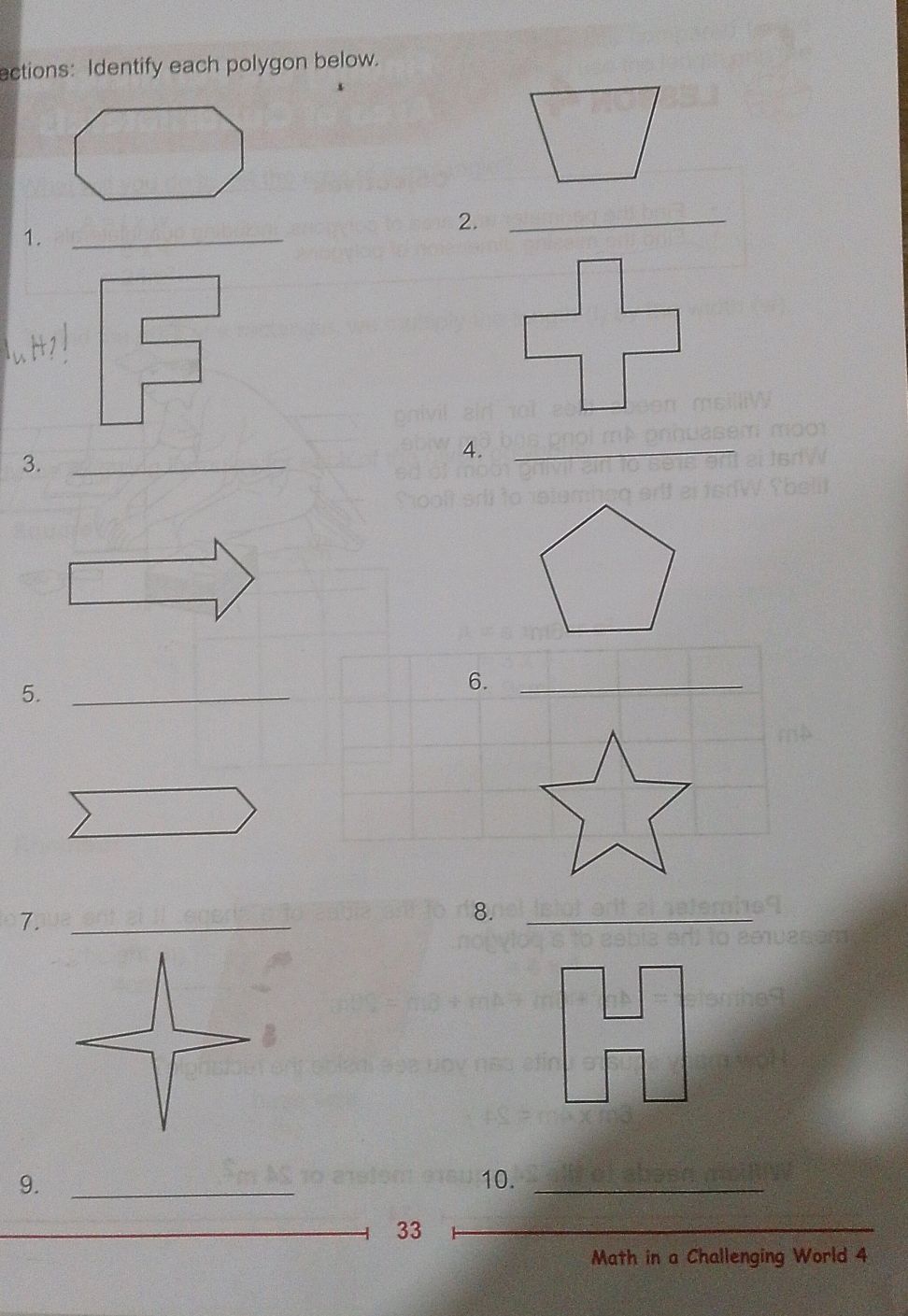 Identify each polygon below. 1. ____ 2. | StudyX