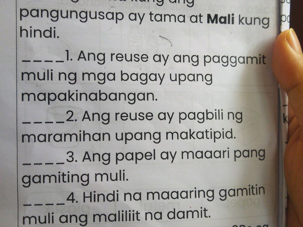 pangungusap ay tama at Mali kung hindi. 1. | StudyX