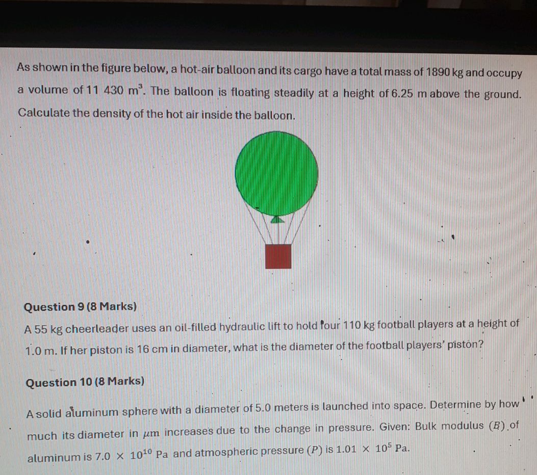 As shown in the figure below, a hot-air | StudyX