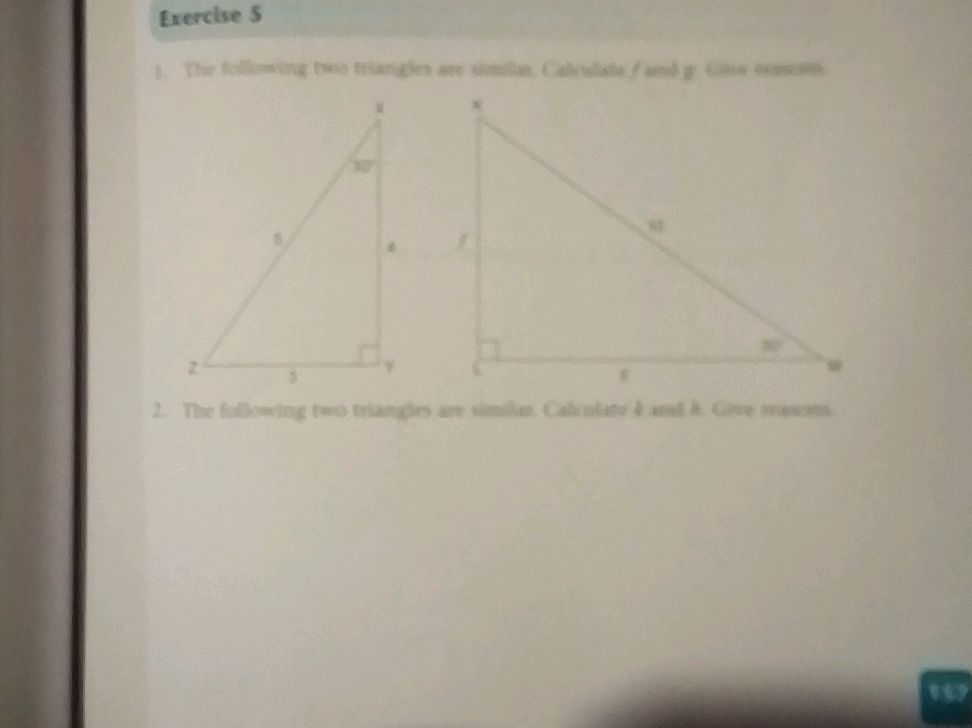 The following two triangles are similar.