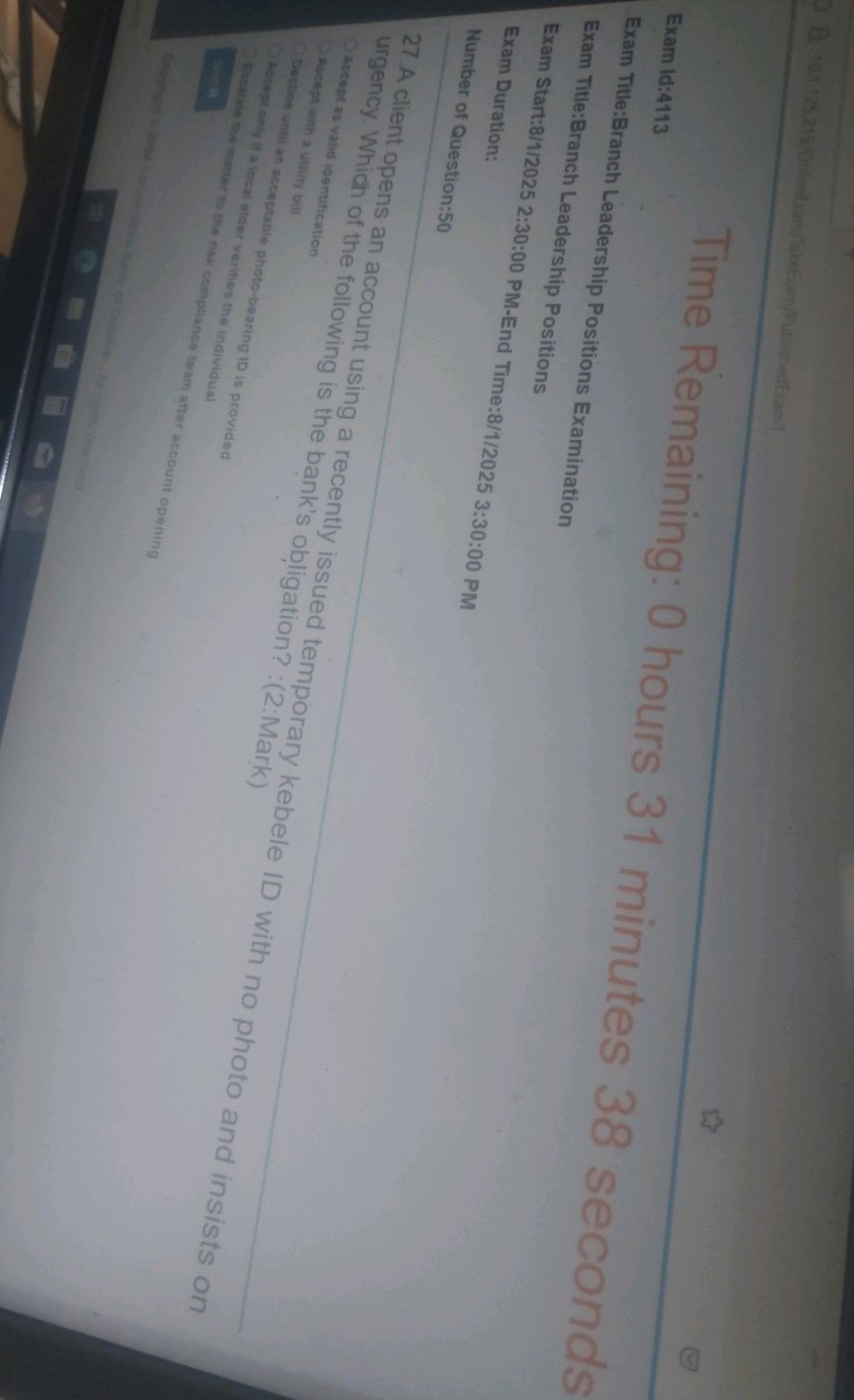 27. A client opens an account using a | StudyX