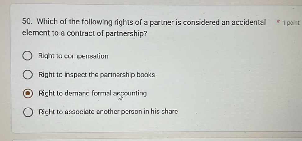 50. Which of the following rights of a | StudyX