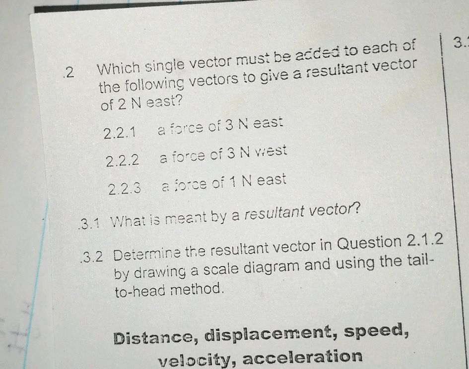 2. Which single vector must be added to each | StudyX