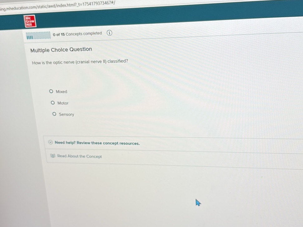 Multiple Choice Question How is the optic | StudyX