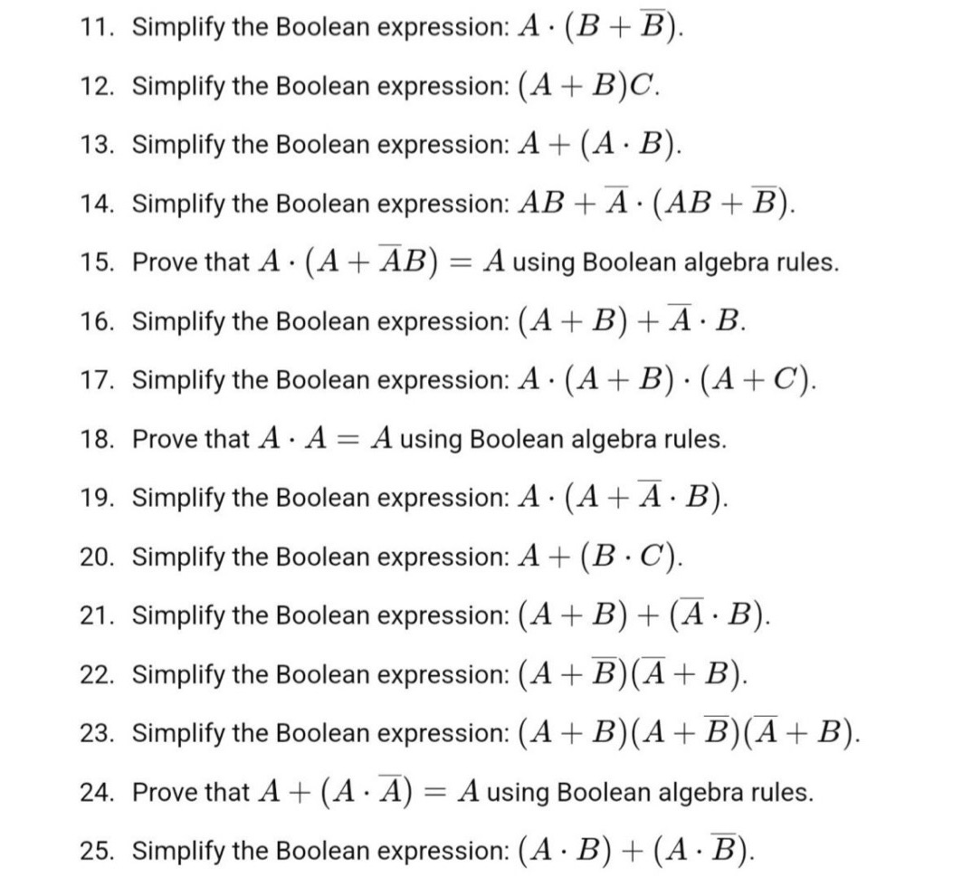 11. Simplify the Boolean expression: $A (B | StudyX