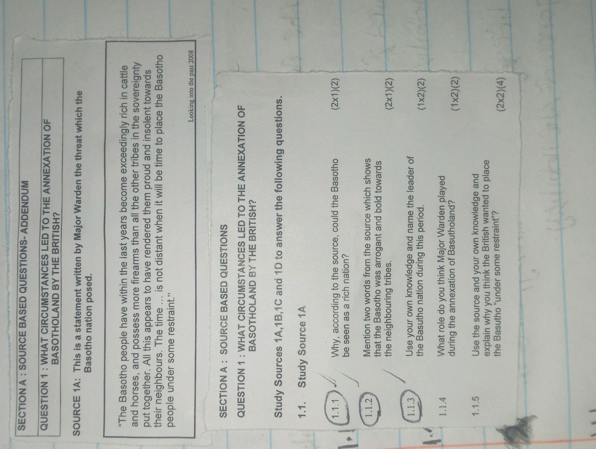 SECTION A : SOURCE BASED QUESTIONS - | StudyX