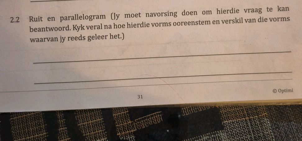 2.2 Ruit en parallelogram (Jy moet navorsing | StudyX