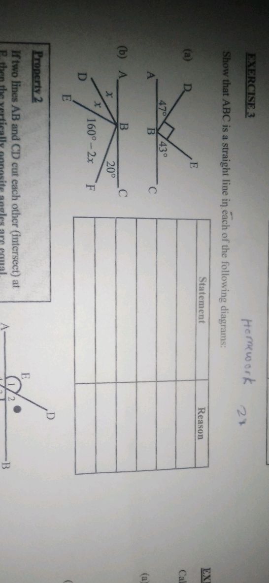 EXERCISE 3 Show that ABC is a straight line | StudyX
