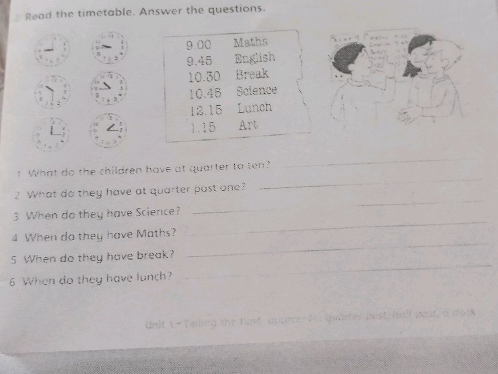 Read the timetable. Answer the questions. | | StudyX