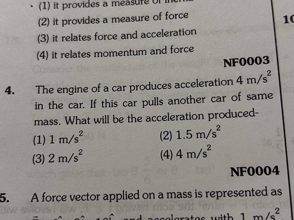 4. The engine of a car produces acceleration | StudyX