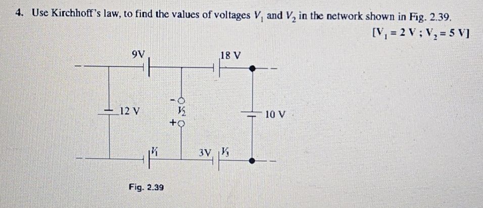 4. Use Kirchhoff's law, to find the values | StudyX