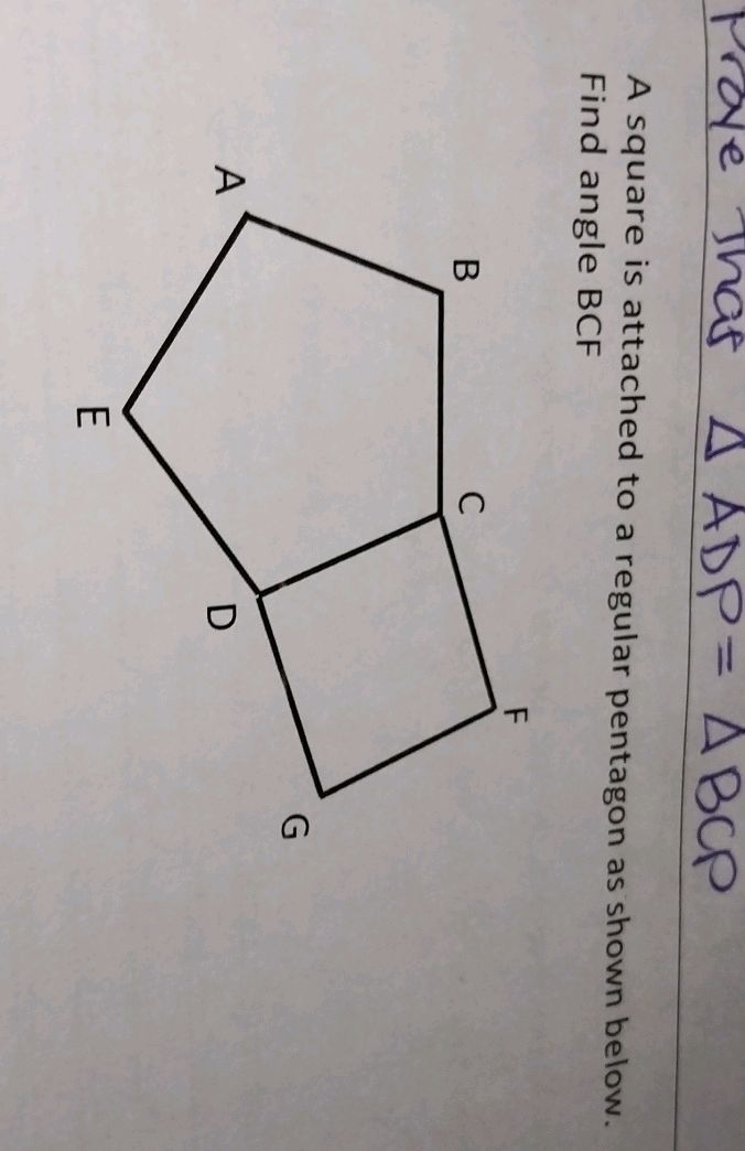 Prove that $ ADP = BCP$ A square is | StudyX