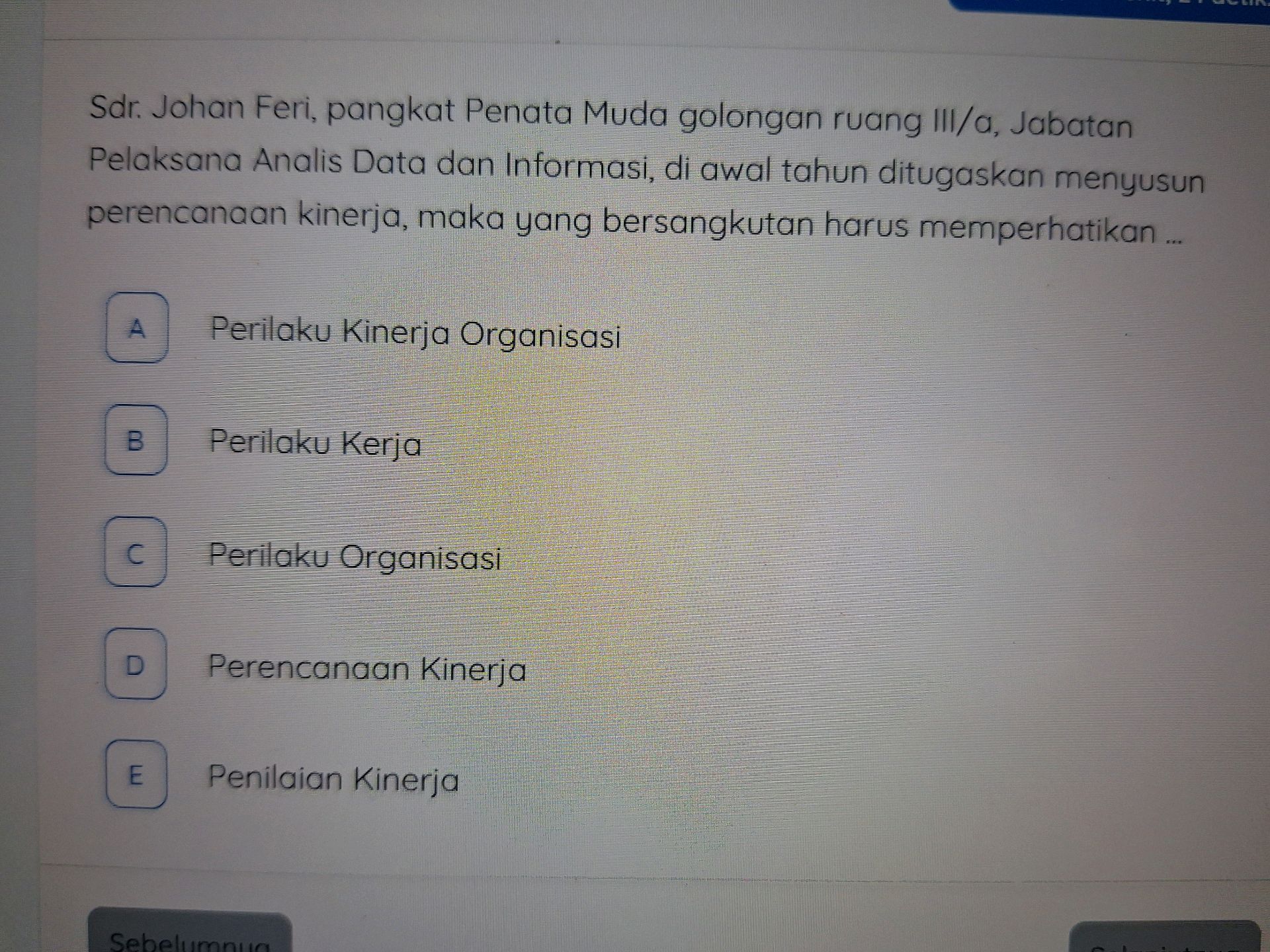 Sdr. Johan Feri, pangkat Penata Muda