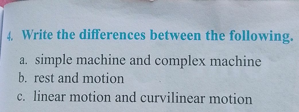 4. Write the differences between the | StudyX