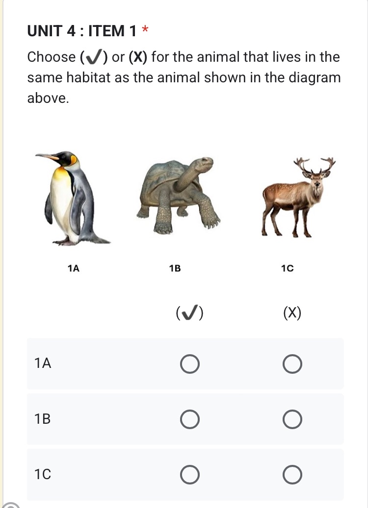 Choose ( ) or (X) for the animal that lives | StudyX