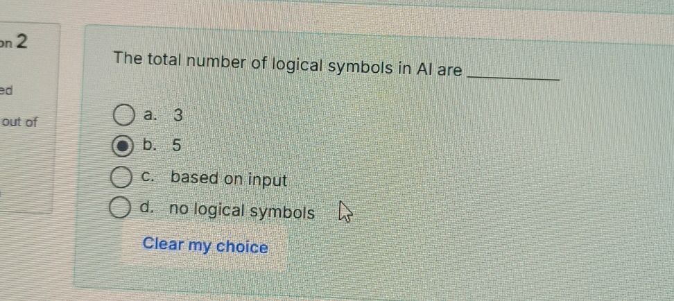 The total number of logical symbols in AI