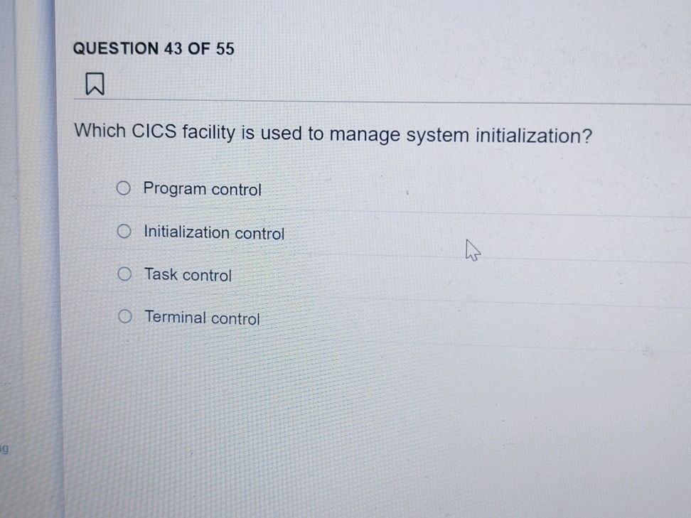 QUESTION 43 OF 55 Which CICS facility is | StudyX