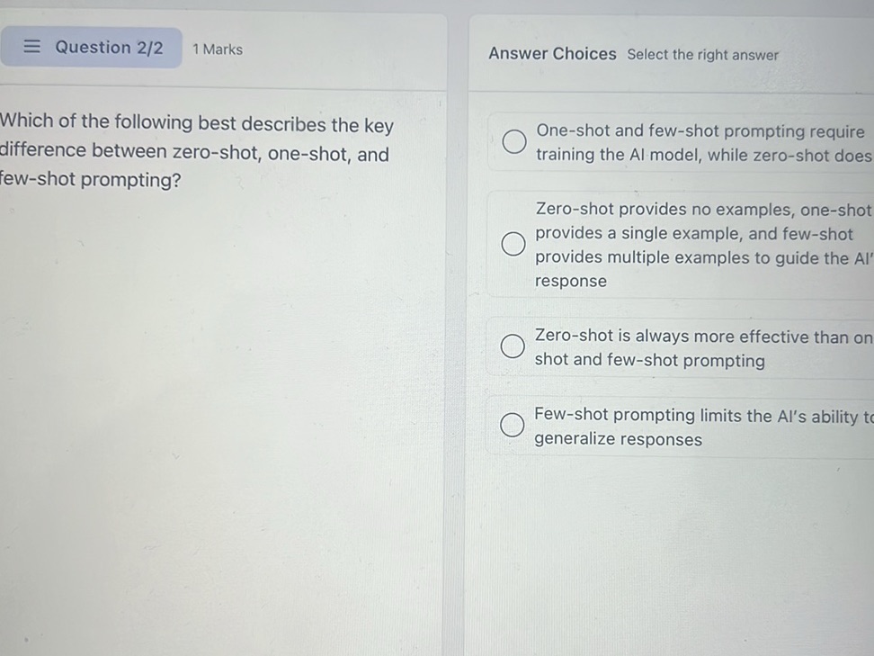 Which of the following best describes the | StudyX