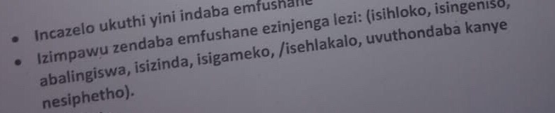 Incazelo ukuthi yini indaba emfushane | StudyX