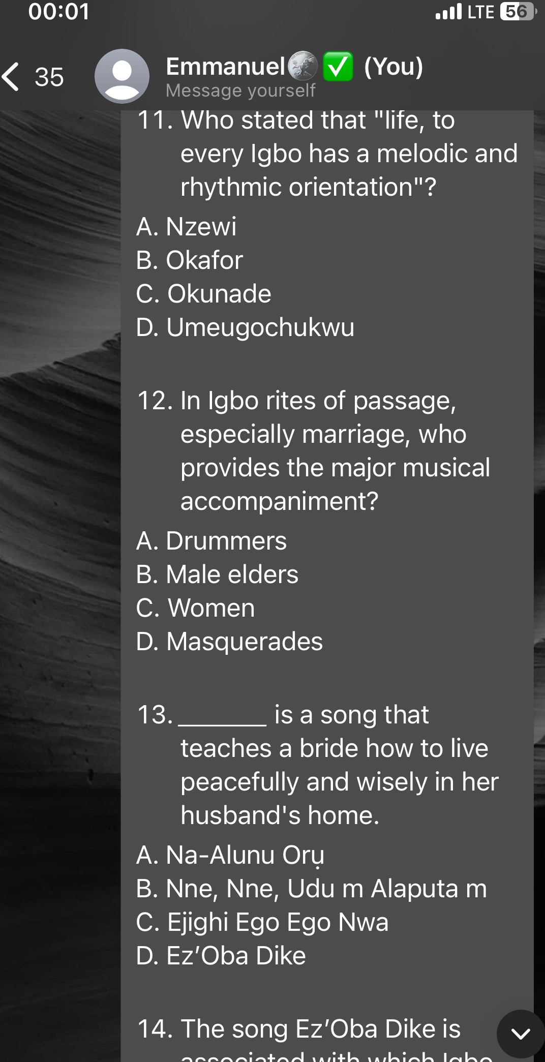 11. Who stated that "life, to every Igbo has | StudyX