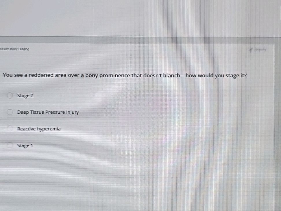 You see a reddened area over a bony | StudyX