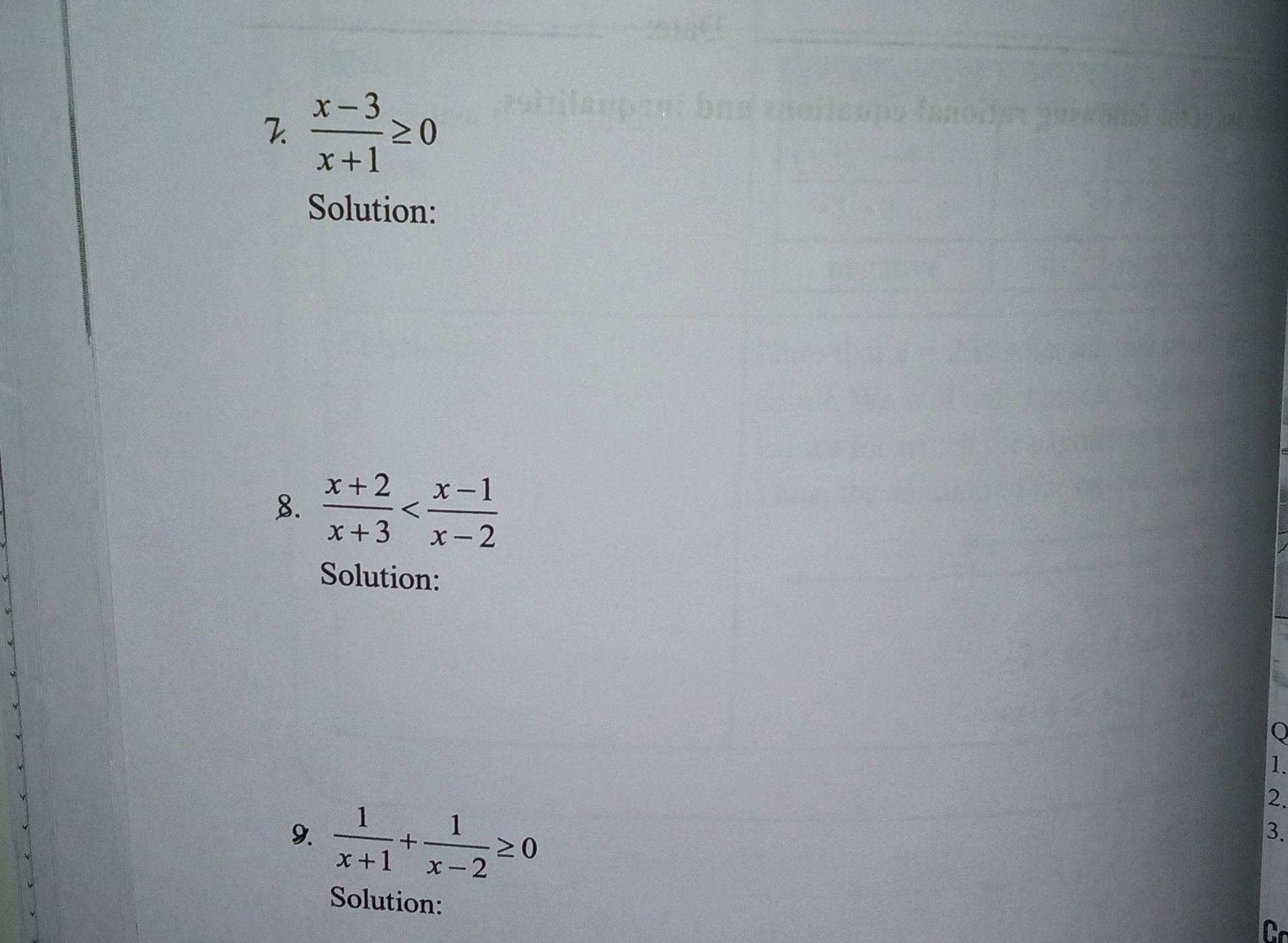 $ {x-3}{x+1} 0$ Solution: 8. $ {x+2}{x+3}