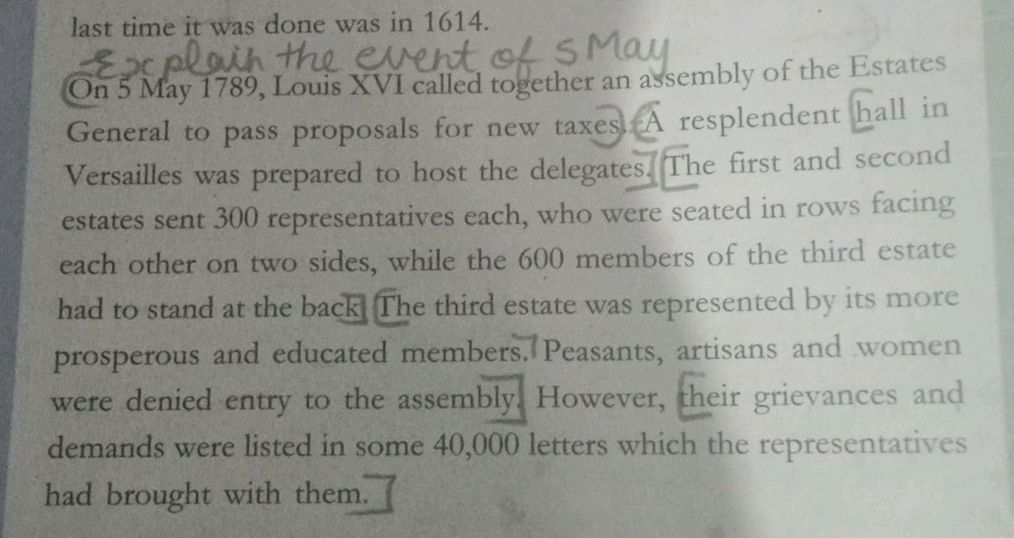 Explain the event of 5 May On 5 May 1789,