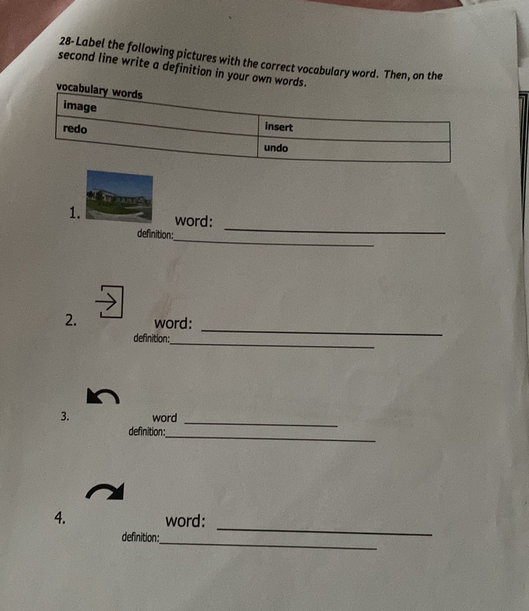 28-Label the following pictures with the | StudyX