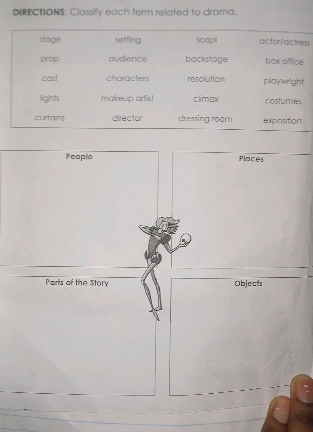 DIRECTIONS: Classify each term related to | StudyX