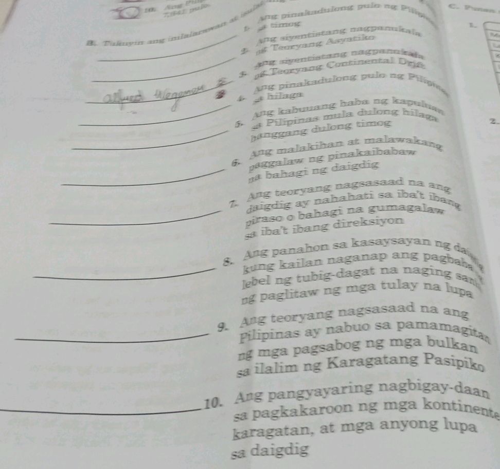 B. Tukuyin ang inilalarawan at isulat. | StudyX