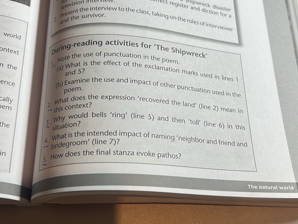 1. Note the use of punctuation in the poem. | StudyX