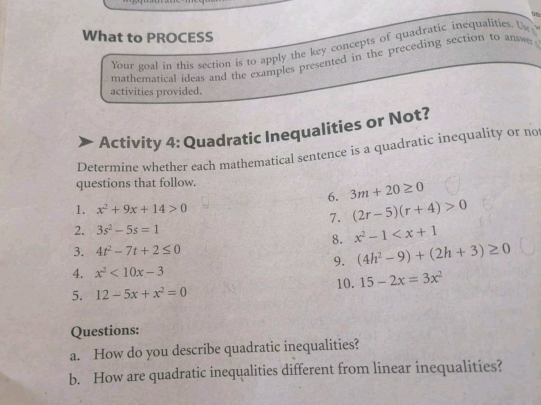 Determine whether each mathematical sentence | StudyX