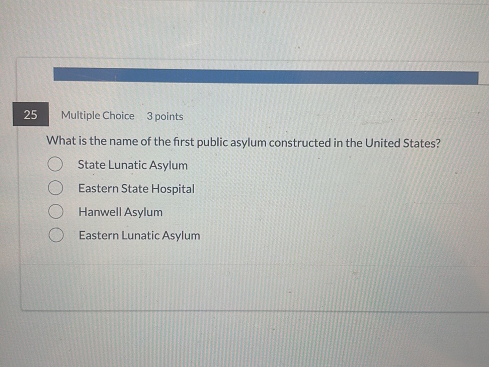 What is the name of the first public asylum