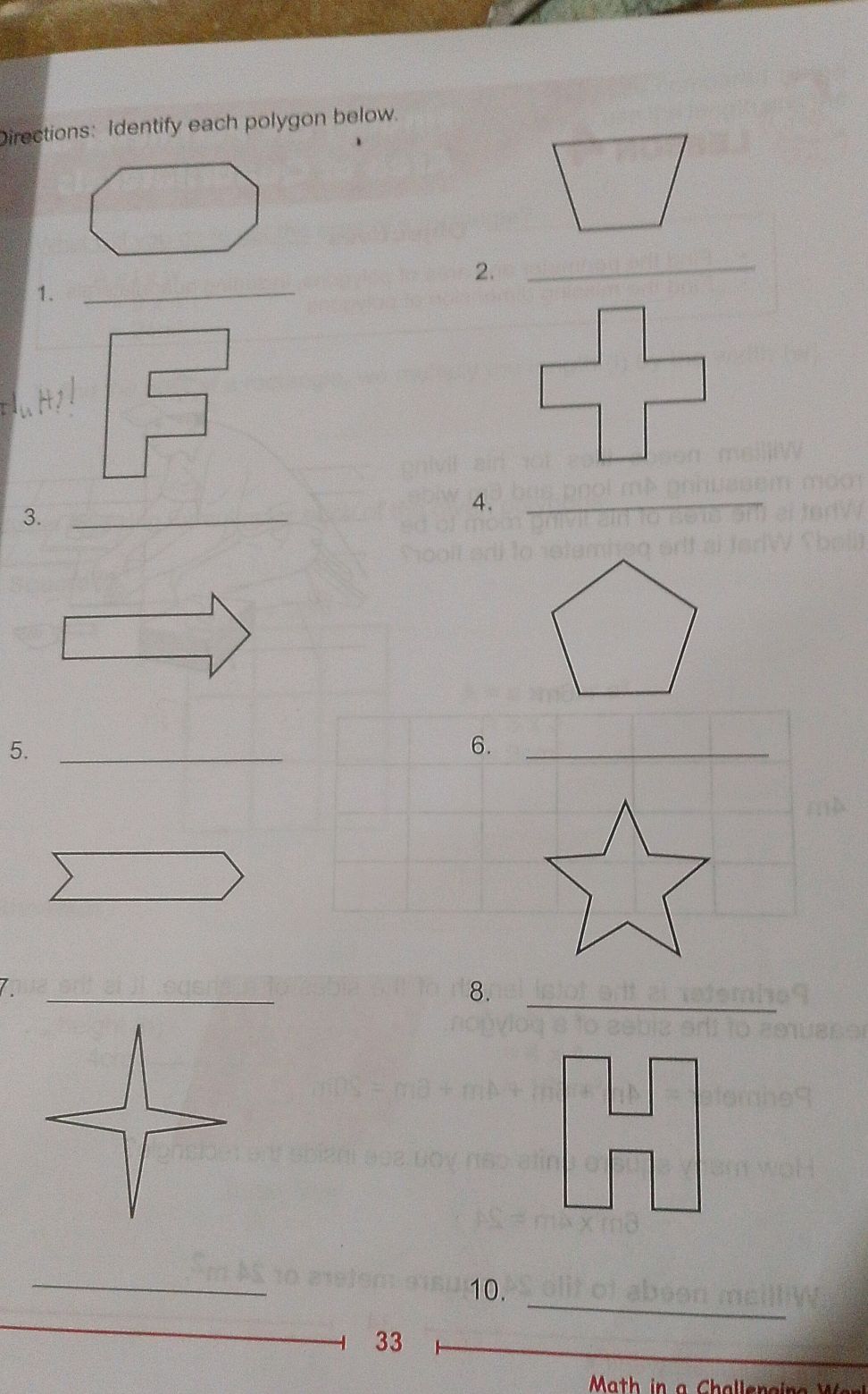 Directions: Identify each polygon below. 1. | StudyX
