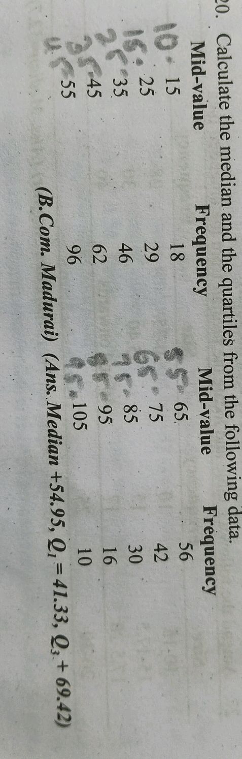 20. Calculate the median and the quartiles | StudyX