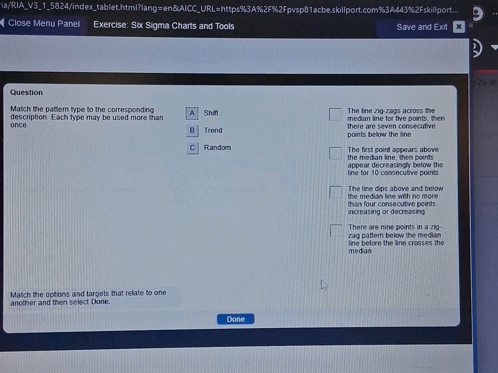 Match the pattern type to the corresponding | StudyX