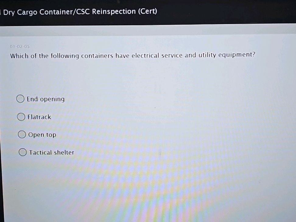 Dry Cargo Container/CSC Reinspection (Cert)