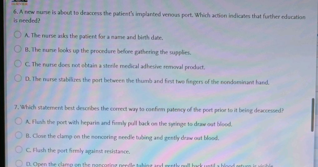 A new nurse is about to deaccess the