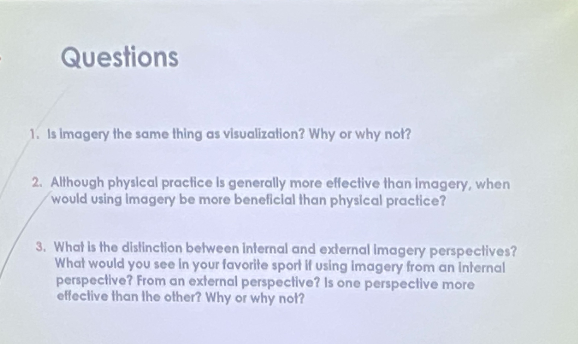 Is imagery the same thing as visualization?