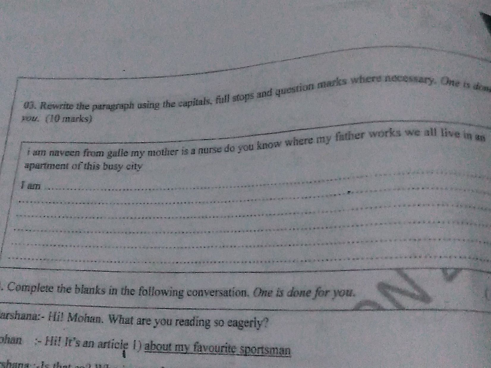 03. Rewrite the paragraph using the | StudyX