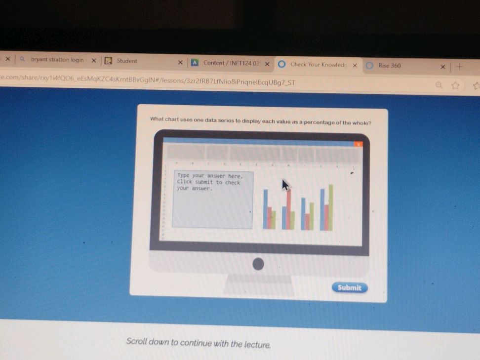 What chart uses one data series to display | StudyX