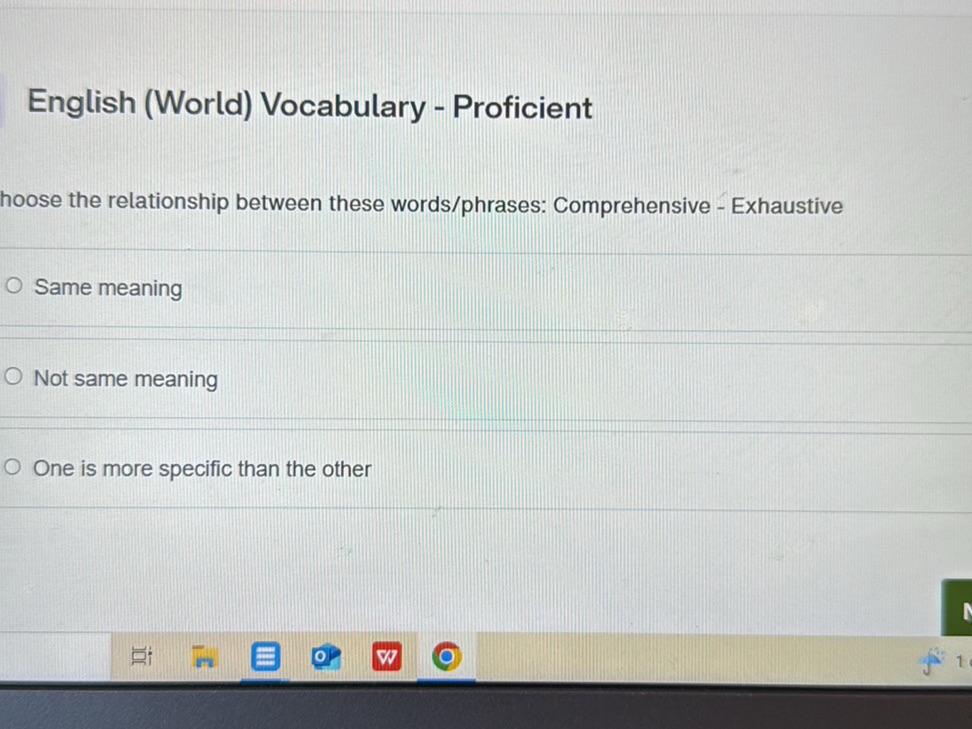 English (World) Vocabulary - Proficient | StudyX