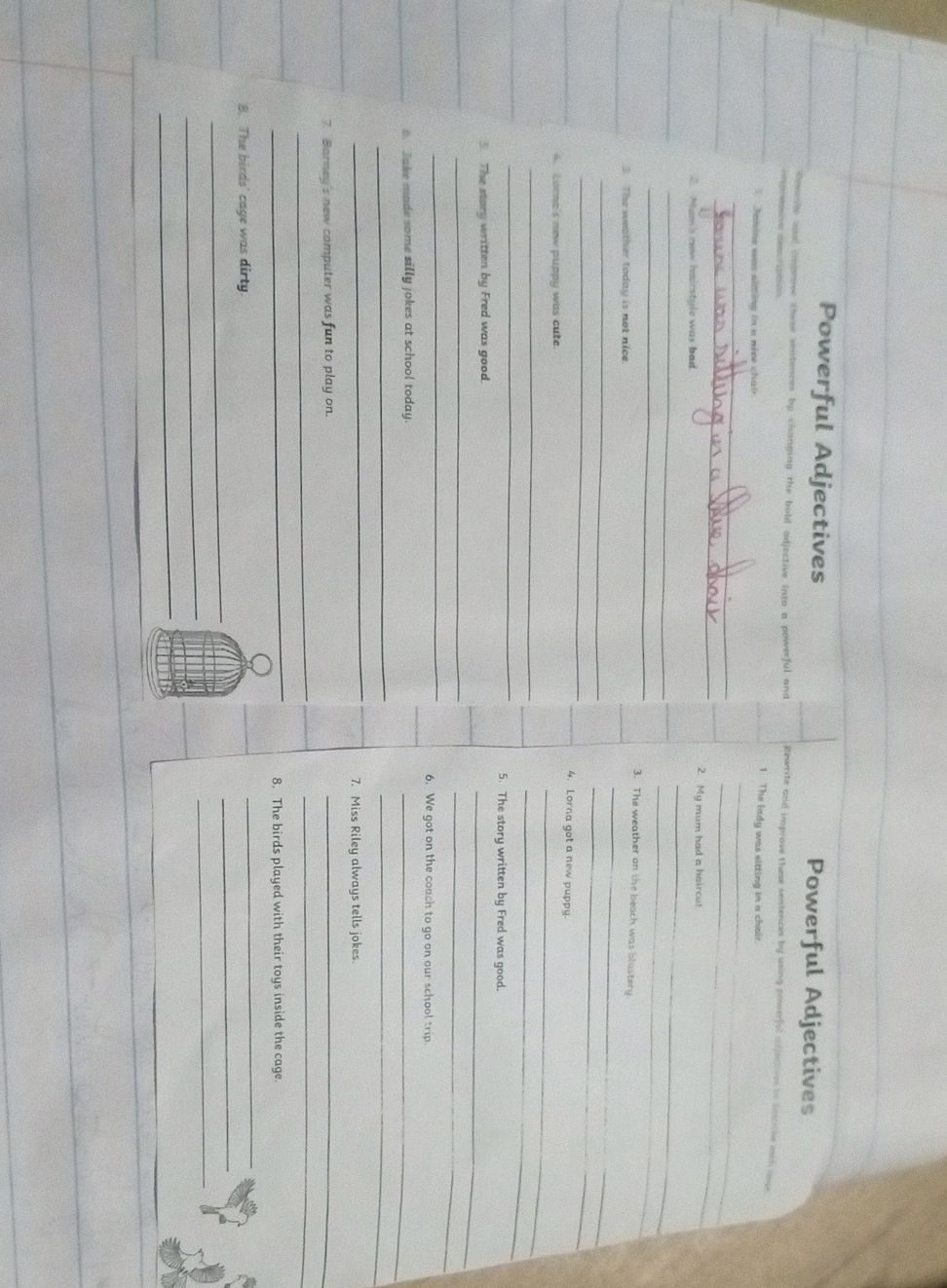 Rewrite and improve these sentences by using