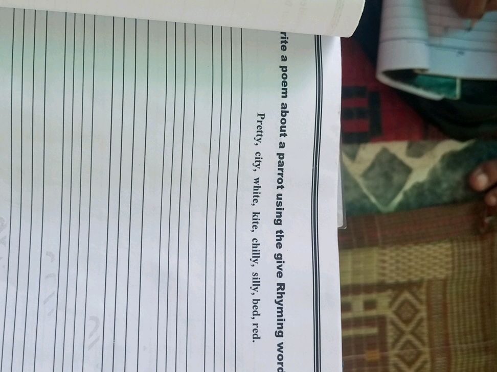 Write a poem about a parrot using the give