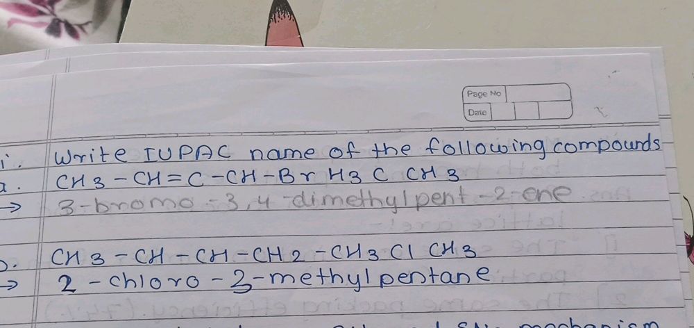 Write IUPAC name of the following compounds- | StudyX