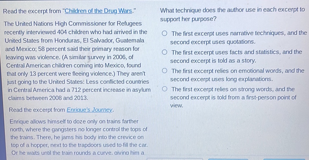 What technique does the author use in each