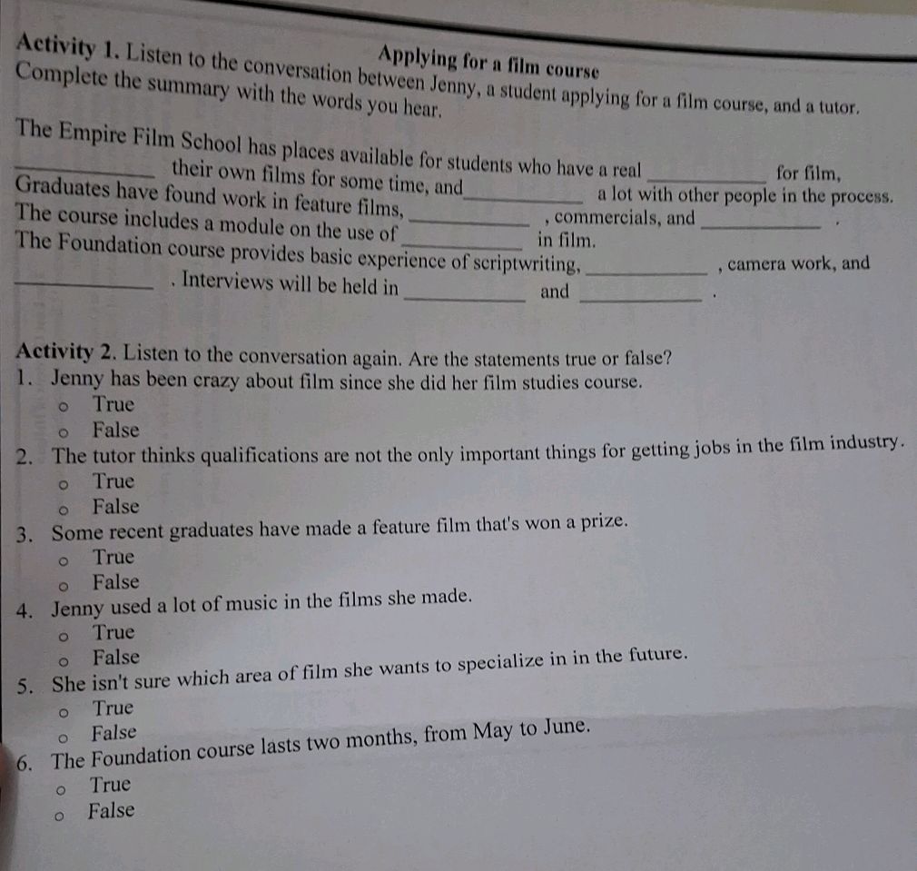 Activity 1. Listen to the conversation | StudyX