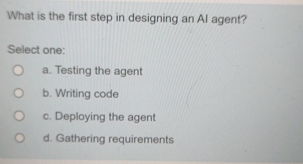 What is the first step in designing an AI
