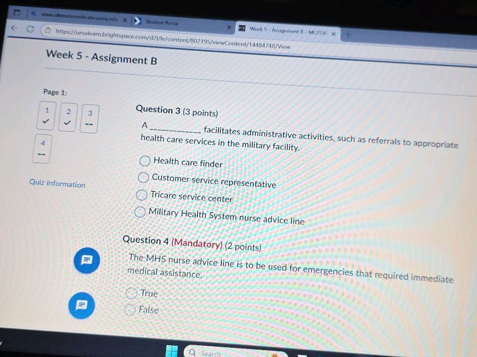 Question 3 (3 points) A __________ | StudyX
